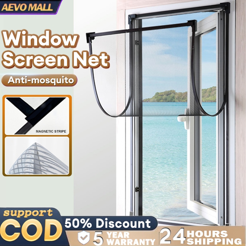 Mosquito Screen Window Net Magnetic Closure Self-Adhesive Window Screen ...