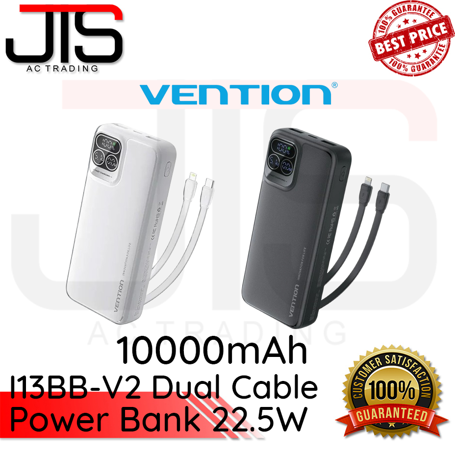 Vention Dual Cable 10000mAh 22.5W Power Bank with LED Display | Shopee ...