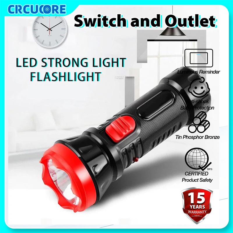 Led Electric Torch Flashlight Rechargeable Portable Outdoor Camping ...