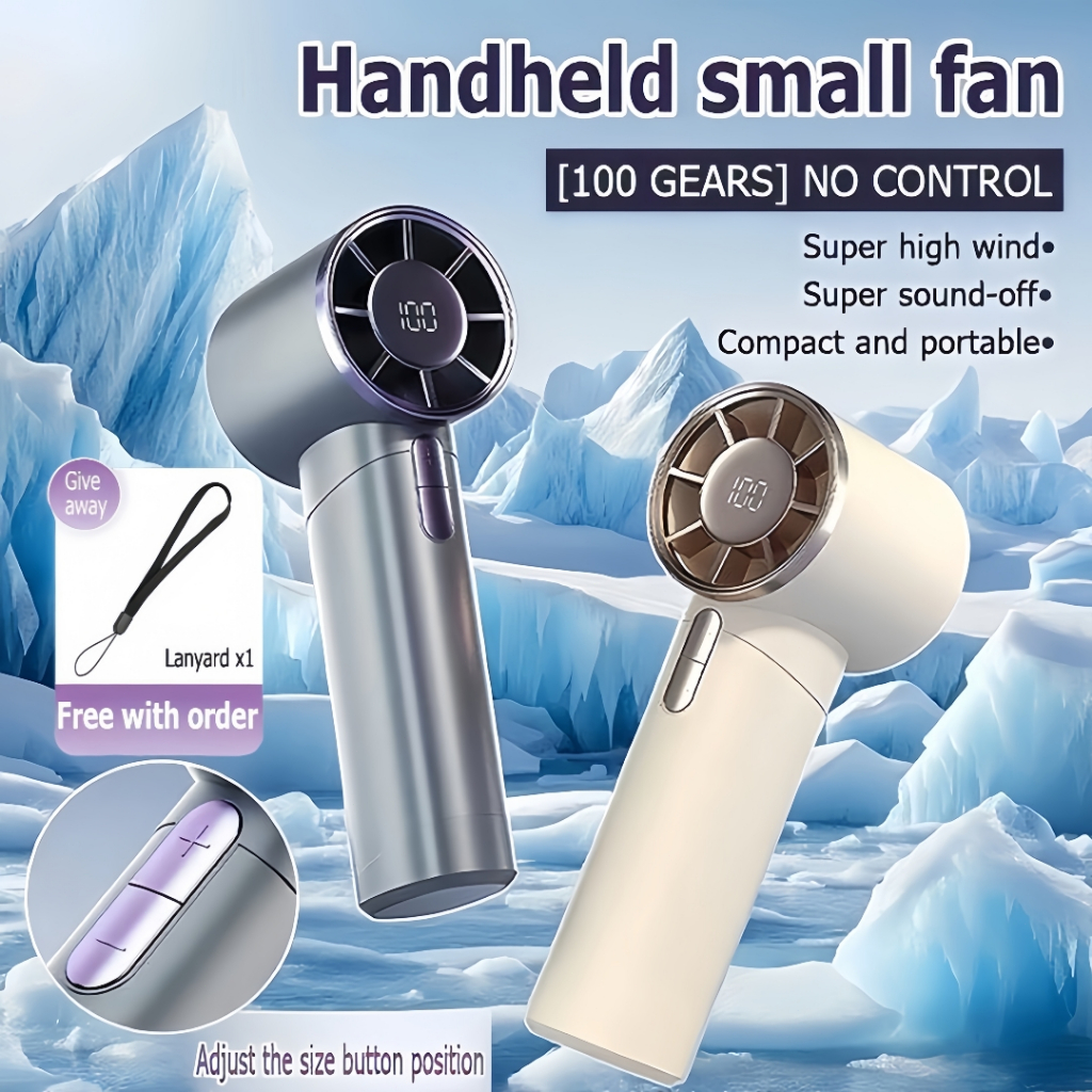 8000mah Mini Handheld Fan Rechargeable 100Wind-Speeds High-Wind Super ...