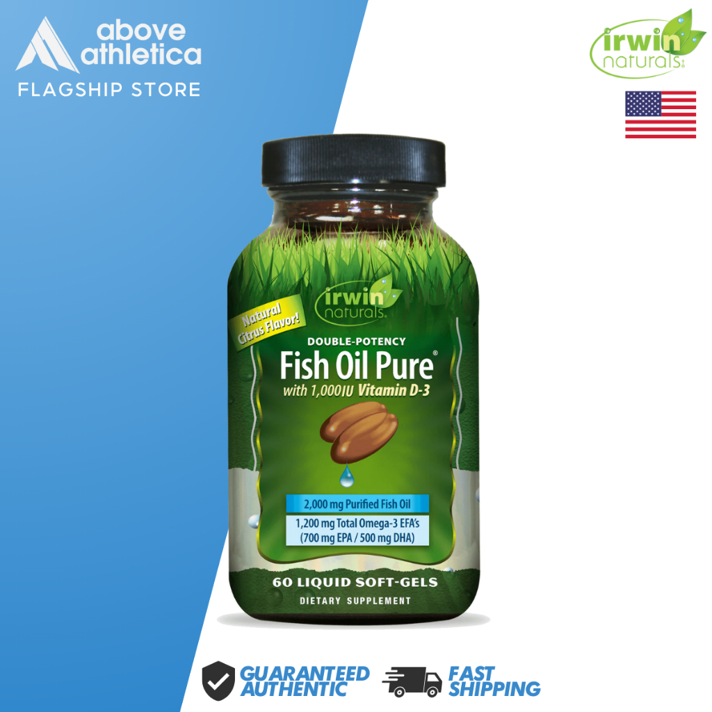 Irwin Naturals Double-Potency Fish Oil Pure - 60 Liquid Soft-Gels ...