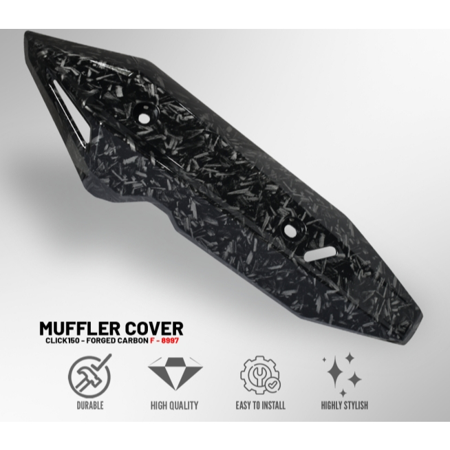 MOKOTO HONDA CLICK V2 V3 V4 MUFFLER COVER GLOSSY / MATTE FINISH EXHAUST ...
