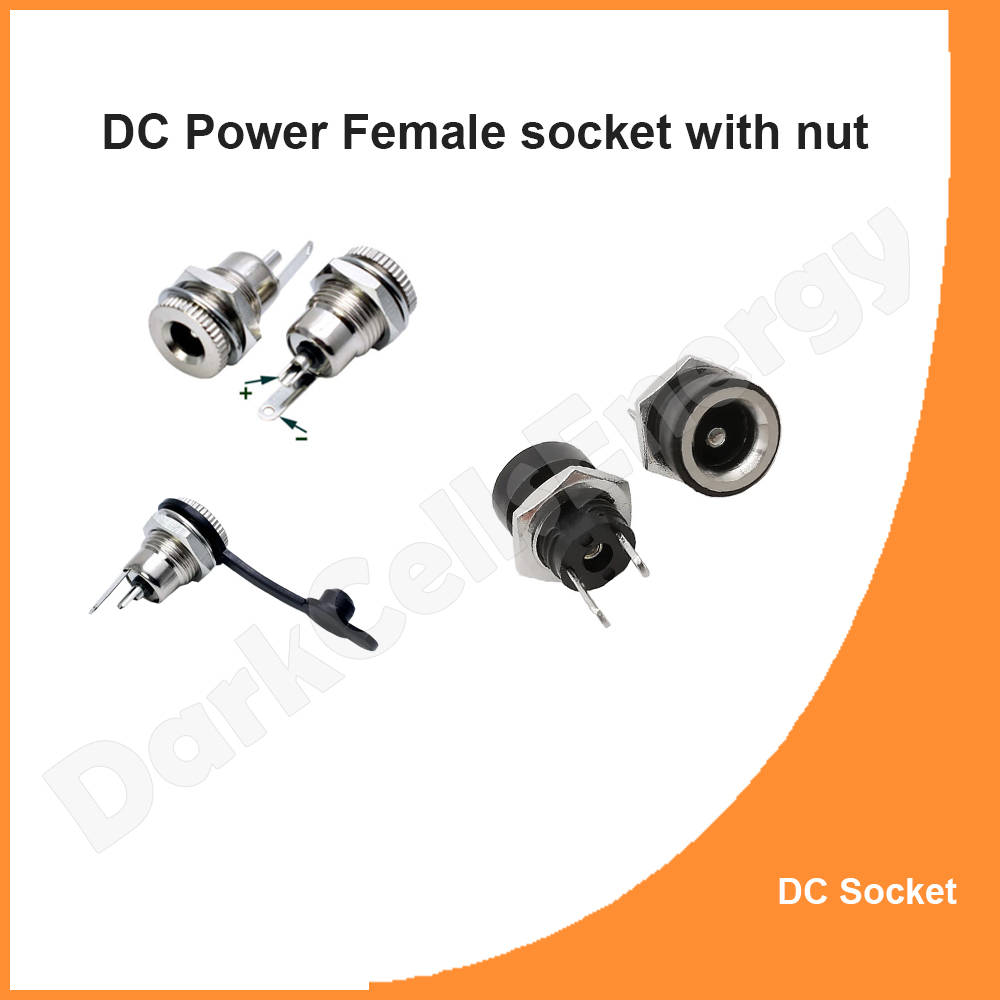 1Pcs DC Power Supply Jack Socket Female Panel Mount Connector 5.5mm x 2 ...
