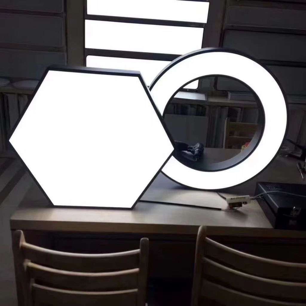 220V LED Geometric Office Ceiling Light – Hexagon & Round Shape – White Light – Linho Brand ...