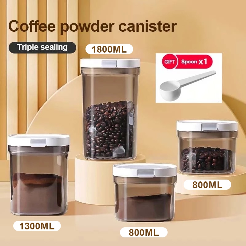 Coffee Cans Vacuum Sealed Glass Container Food Storage Powder Coffee ...