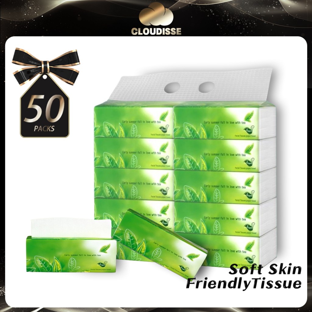 50 PCS Tissue Facial Tissue 4-Ply toilet paper tissue Tree care Organic ...