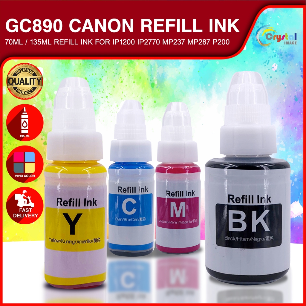 Canon Ink GC890 Refill ink For Canon IP1200 IP2770 MP237 MP287 P200 ...