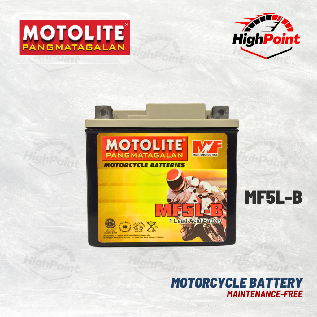 Motolite Motorcycle Battery Maintenance-Free Mf5L-B (Yt5L-Bs, Ytx5L-Bs ...