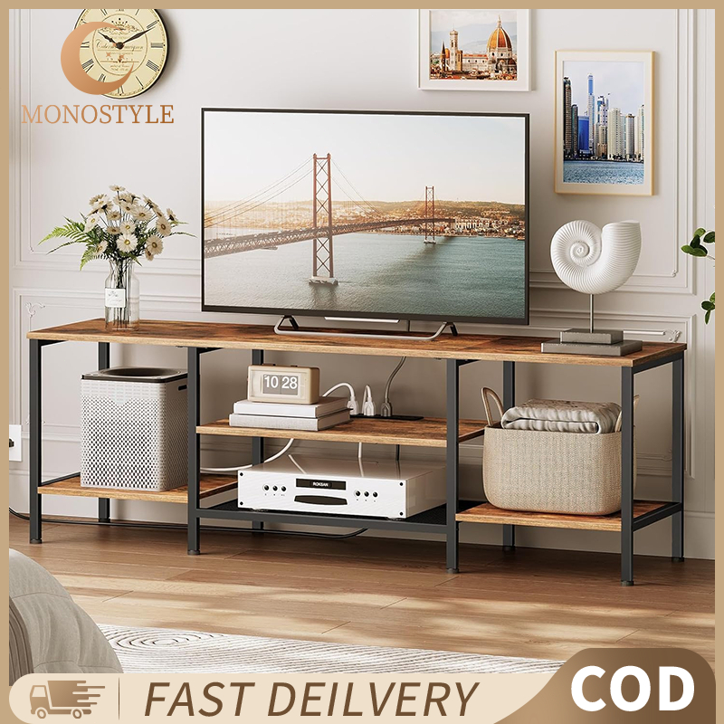 MONOSTYLE TV Cabinet Stand with Power Outlets, TV Console Table with ...