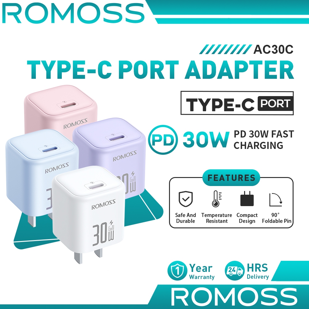 Romoss AC30C PD30W Type-C Fast Charger Adapter Mini Portable Travel ...