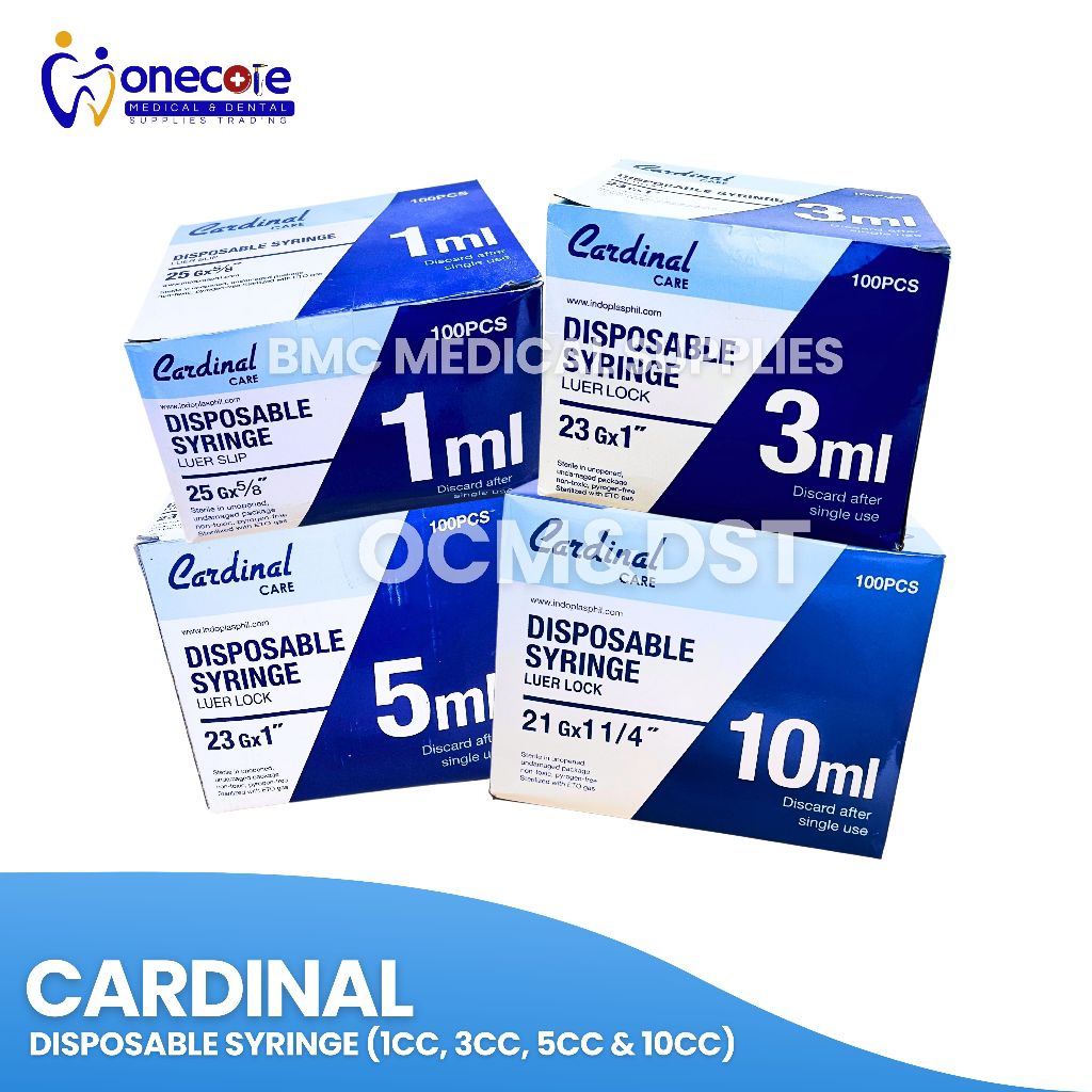 Cardinal Disposable Syringe (Sold per Box) 100's/Box | Shopee Philippines