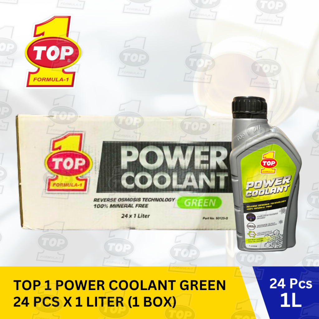 Top 1 - (24x1Liter) Top 1 Long Life Radiator Power Coolant (Green) 1 ...
