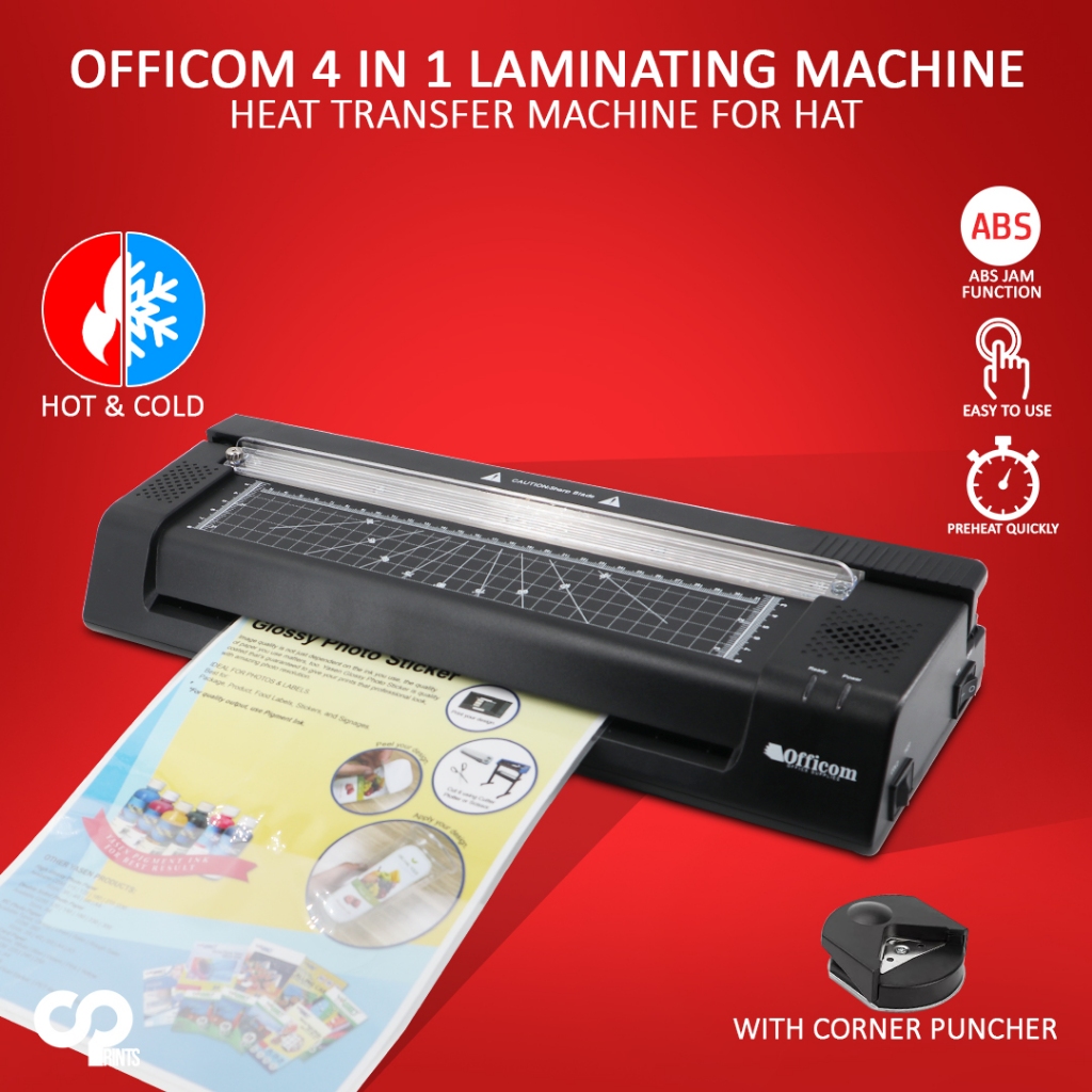 Officom 4 in 1 Laminating Machine A4 & A3 with 2 Roller System, Paper ...