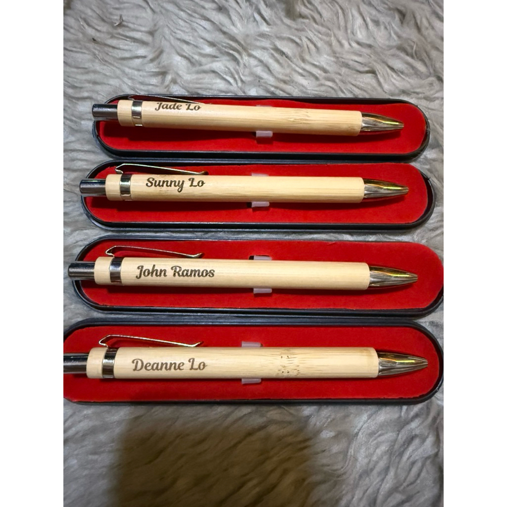 Personalized Laser Engraved Bamboo Pen 100 PCS | Shopee Philippines