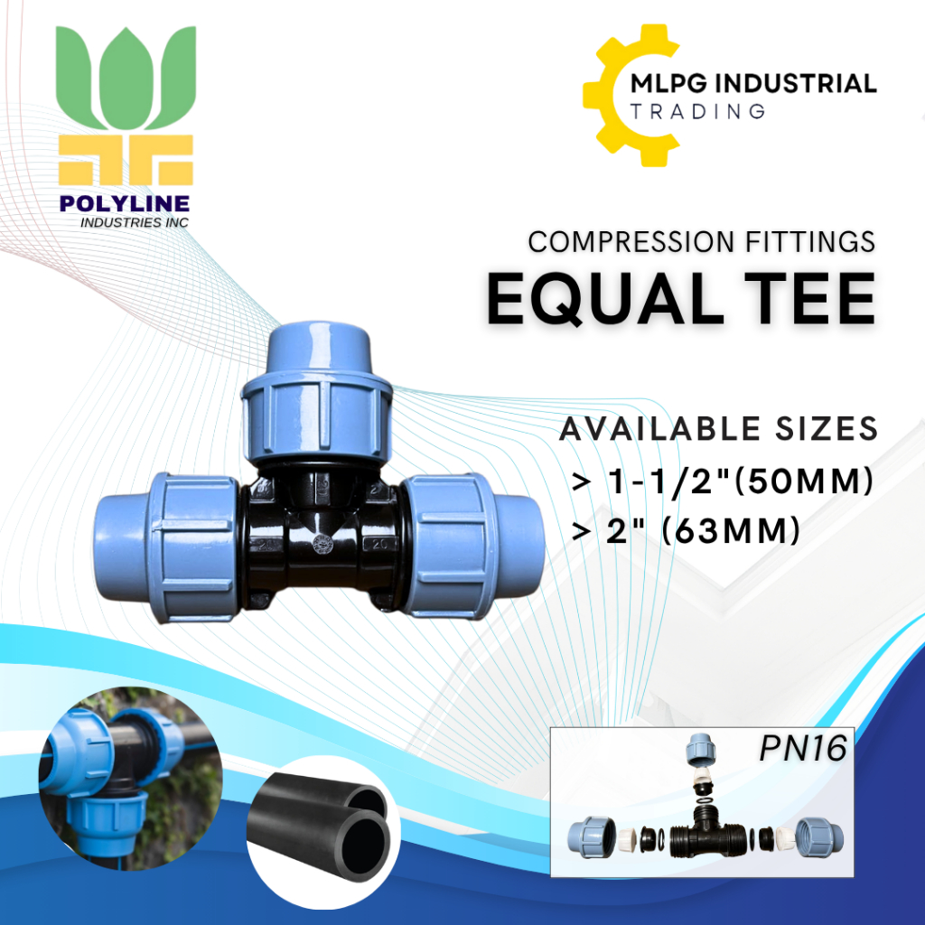 POLY HDPE Compression Fittings Equal Tee | 1-1/2", 2" | High Quality ...