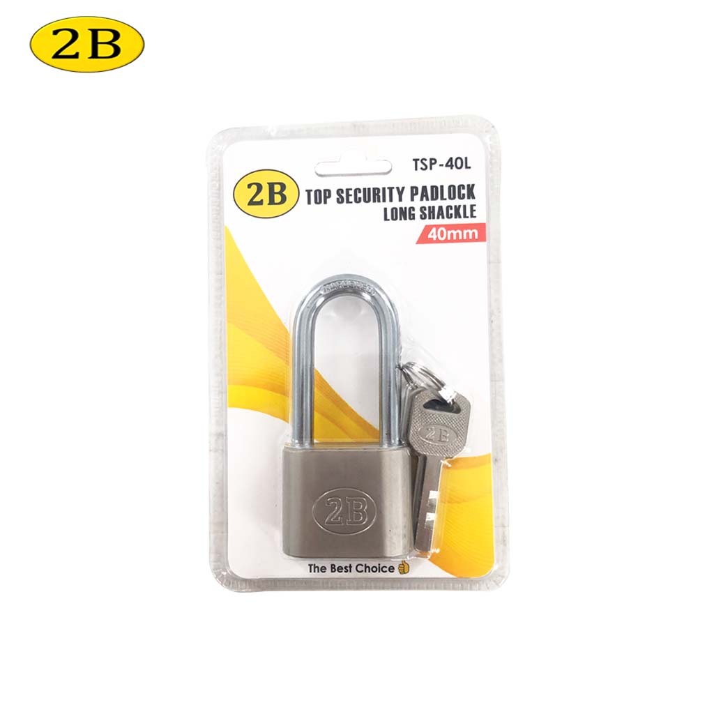 2B Heavy Duty Padlock 40mm Long Shackle Heavy Duty Hard Steel with 3 ...