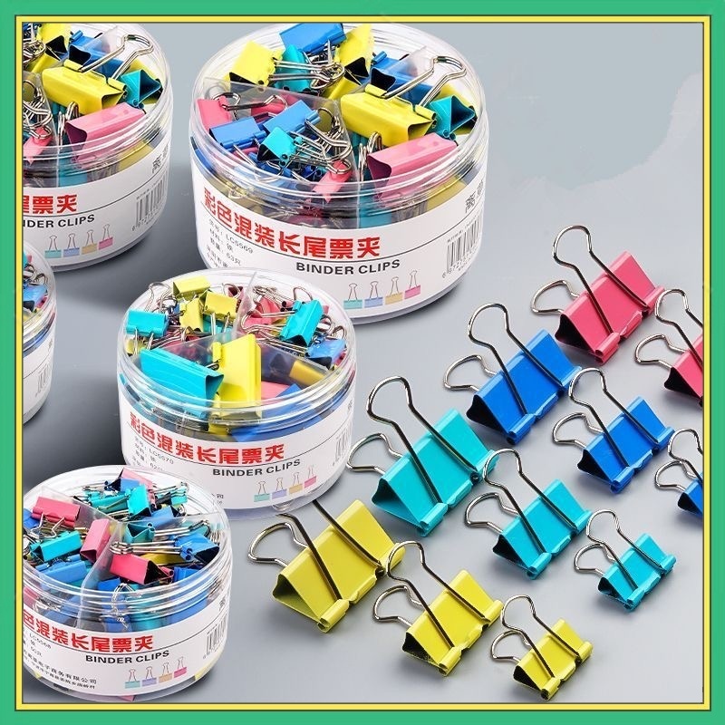 60PCS Multi-functional Color Long Tail Ticket Clip dovetail clip Binder ...