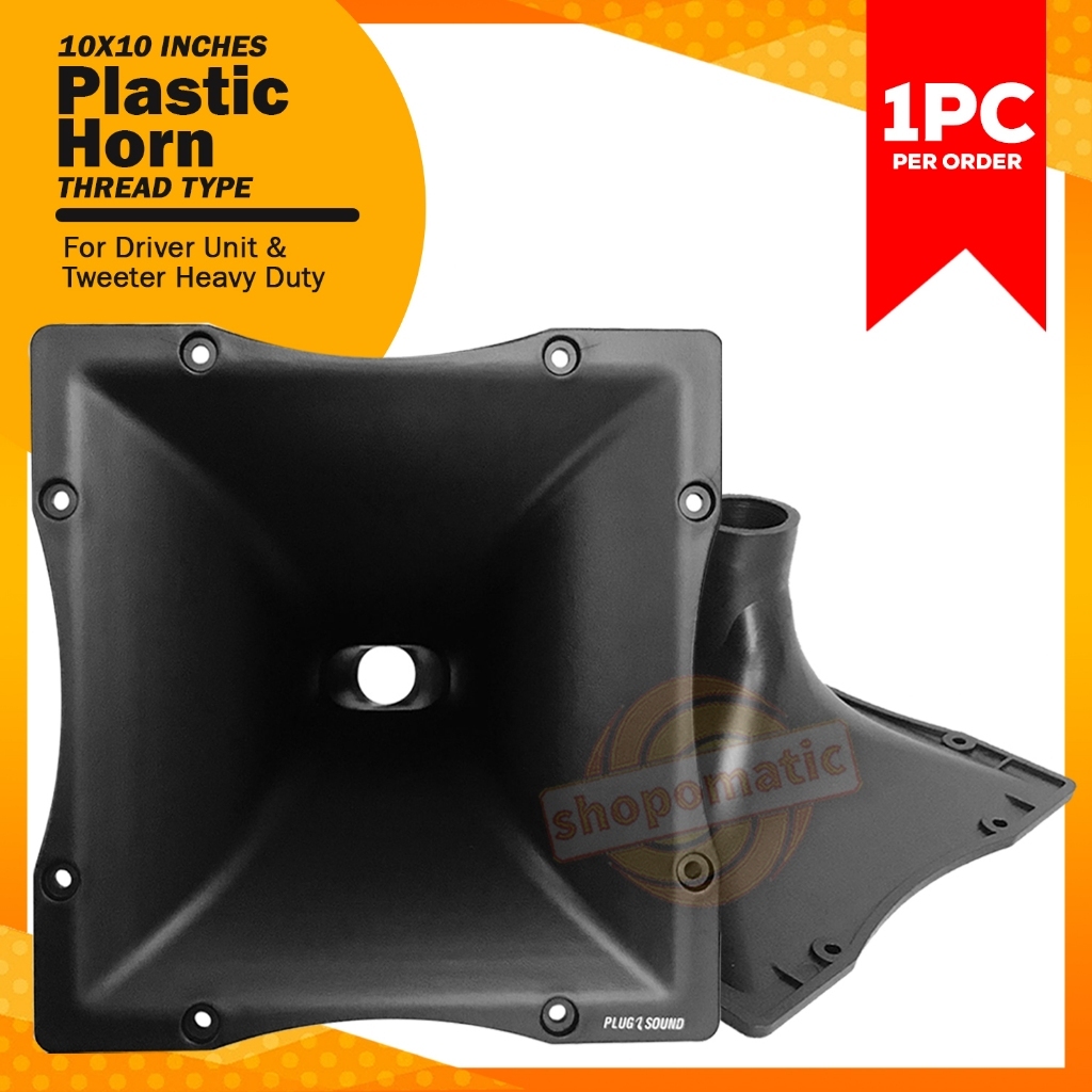 🟧 10"X10" Plastic Curved Horn Thread Type for Tweeter Compression ...