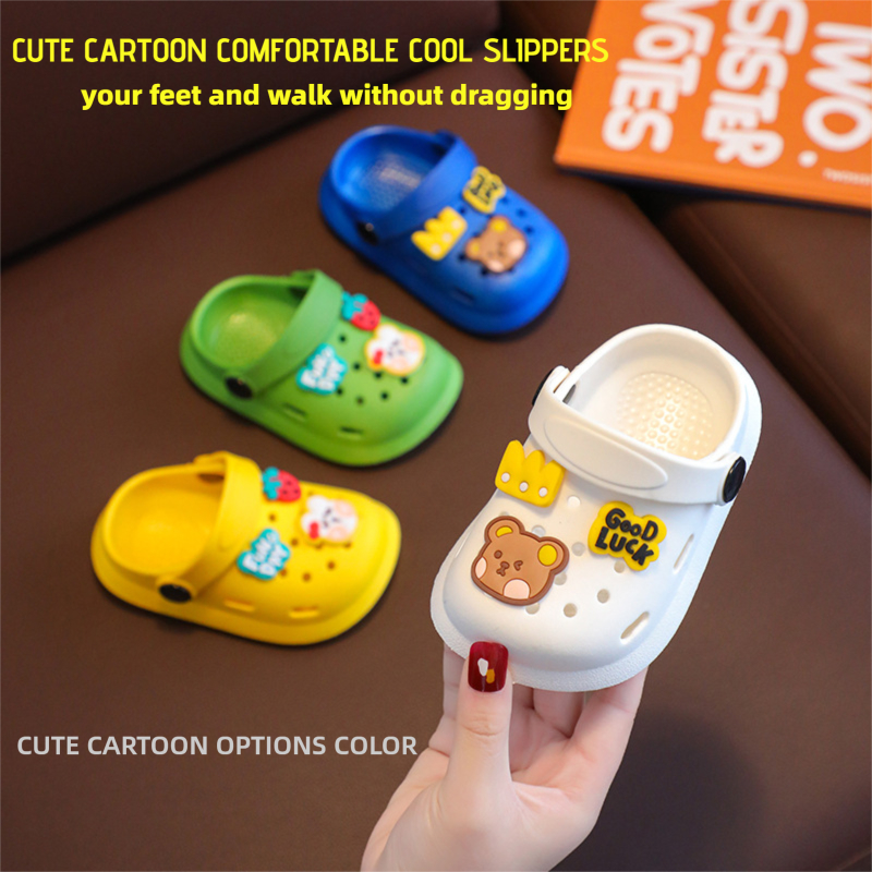 Children's Slippers Baby Shoes Boy Girl Kid Sandals Non-slip Indoor Slipper Summer Cute Bear ...