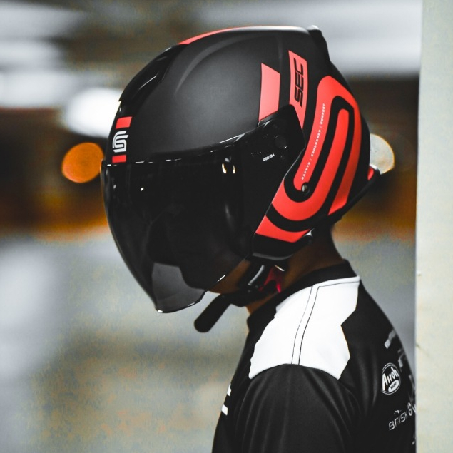 SEC Mist Brand Half Face Dual Visor Helmet for Motorcycle (Free Clear ...