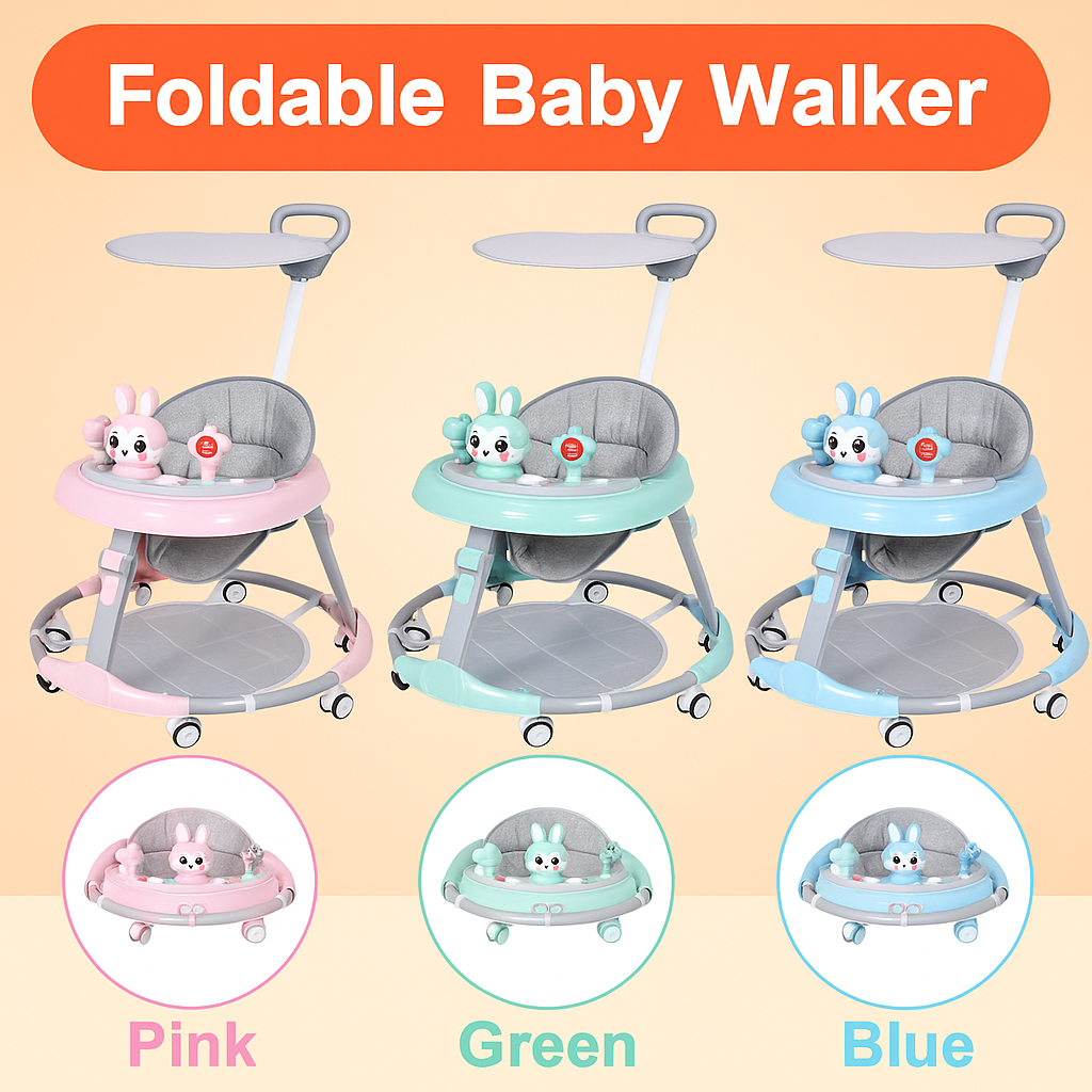New Baby Walker for Boy with Music and Adjustable Height Foldable ...