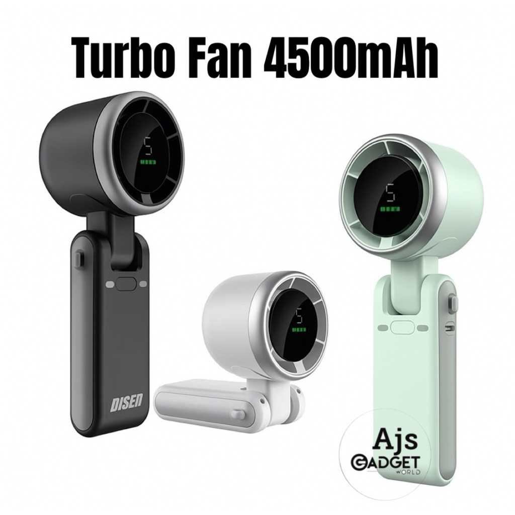 TurboFan Handheld Fan | 5 Adjustable Speeds | USB Rechargeable ...