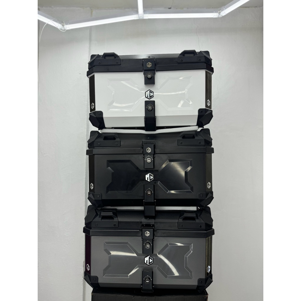 58L Hard Plastic Topbox Duhan MC Moto Aerolite X Dual Lock Metal plate ...