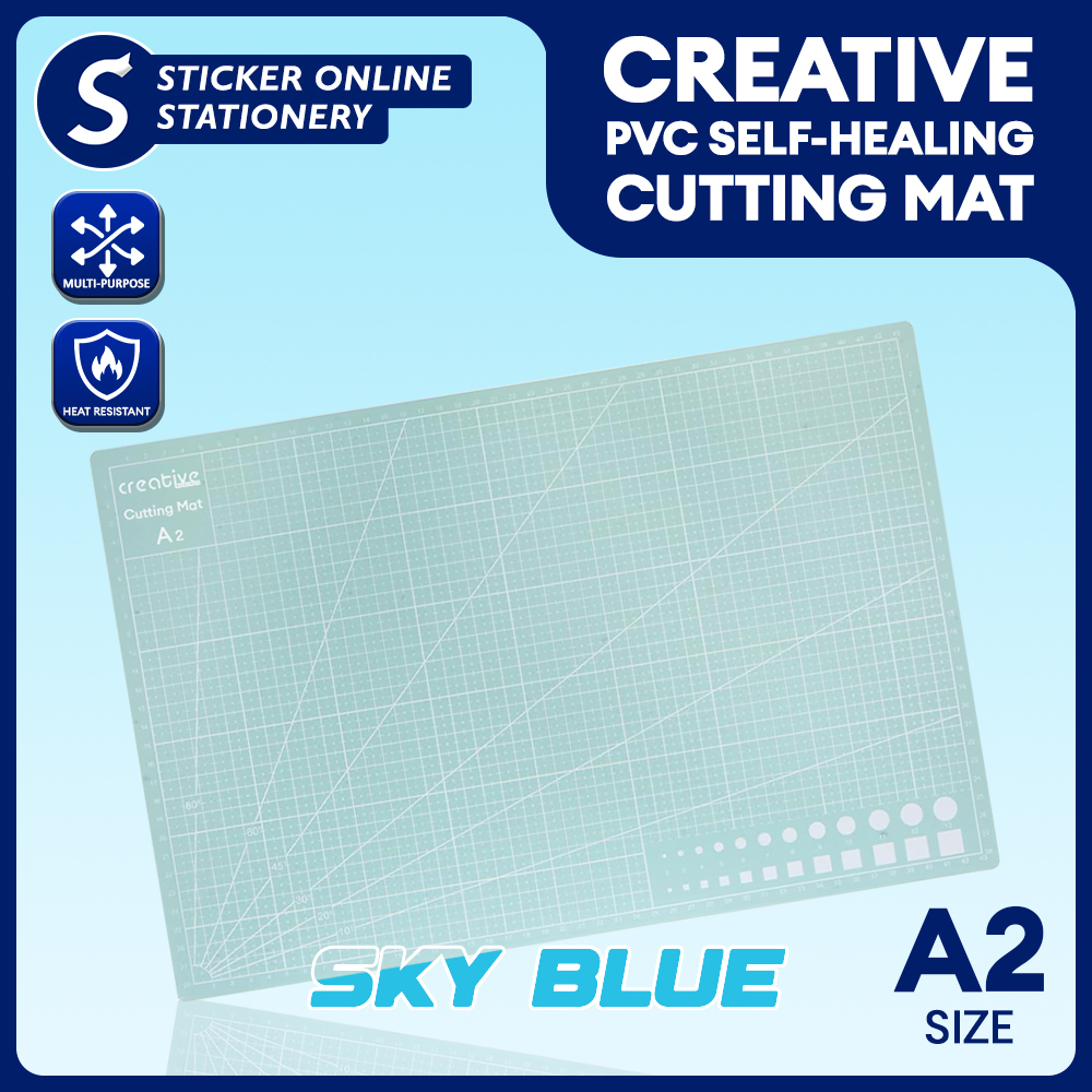 Creative PVC Self-healing Cutting Mat Sky-Blue A2 - Cutting Pad Double ...
