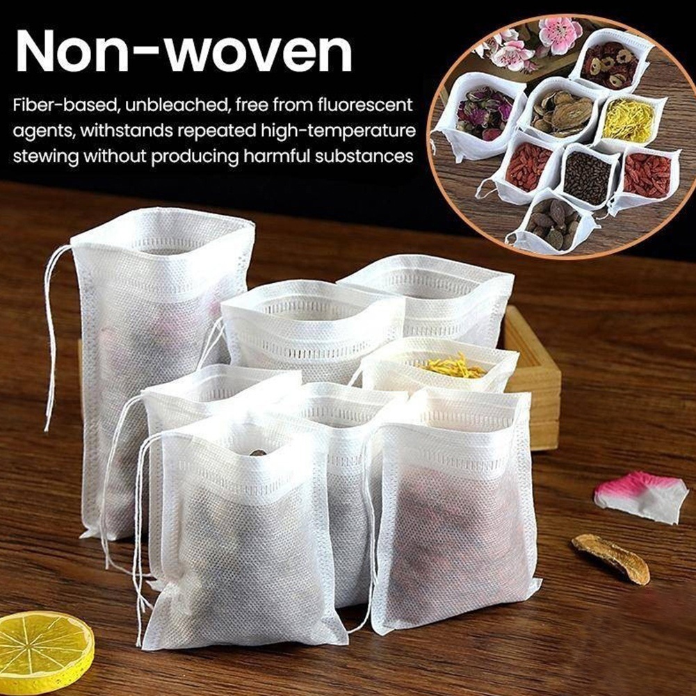100Pcs/Pack 4Sizes Empty Teabags String Heat Seal Filter Paper Herb ...