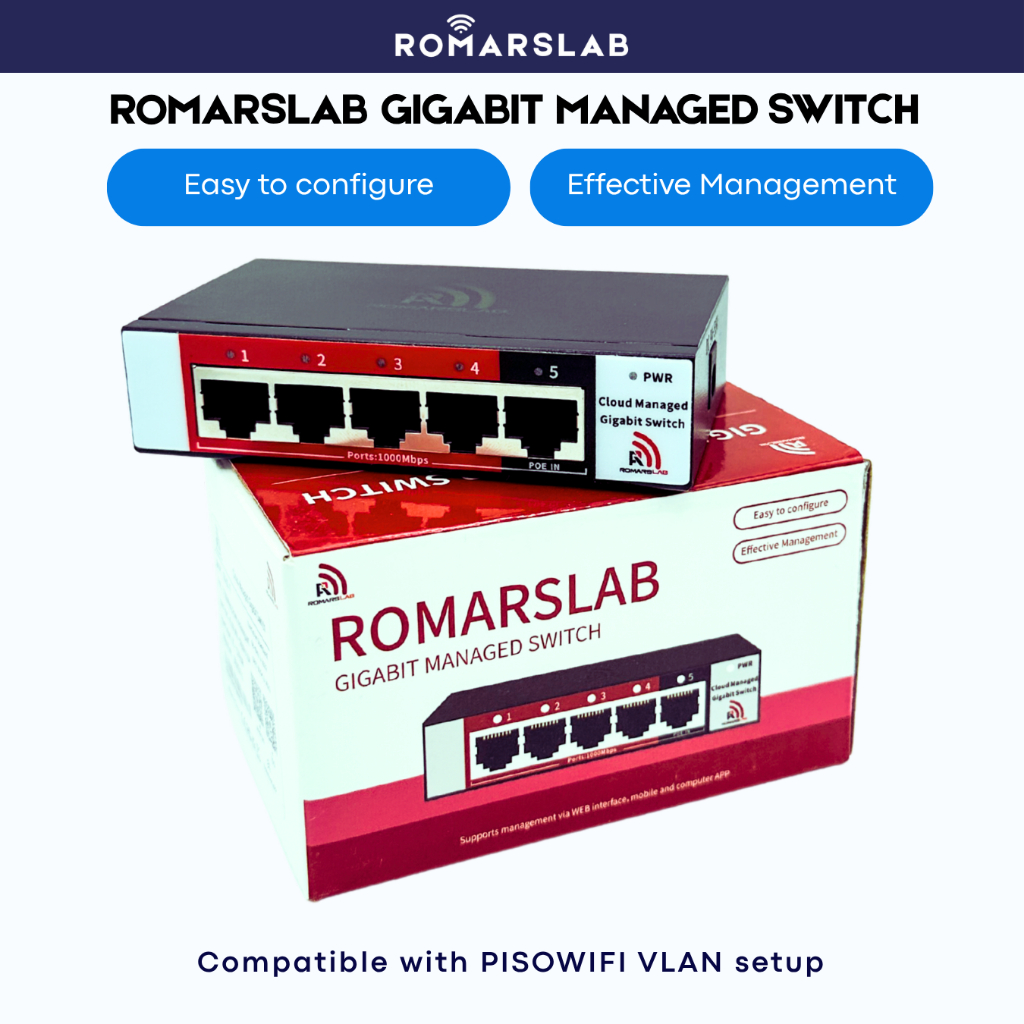 Romarslab Gigabit Managed Switch for network management and Pisowifi setup | Shopee Philippines
