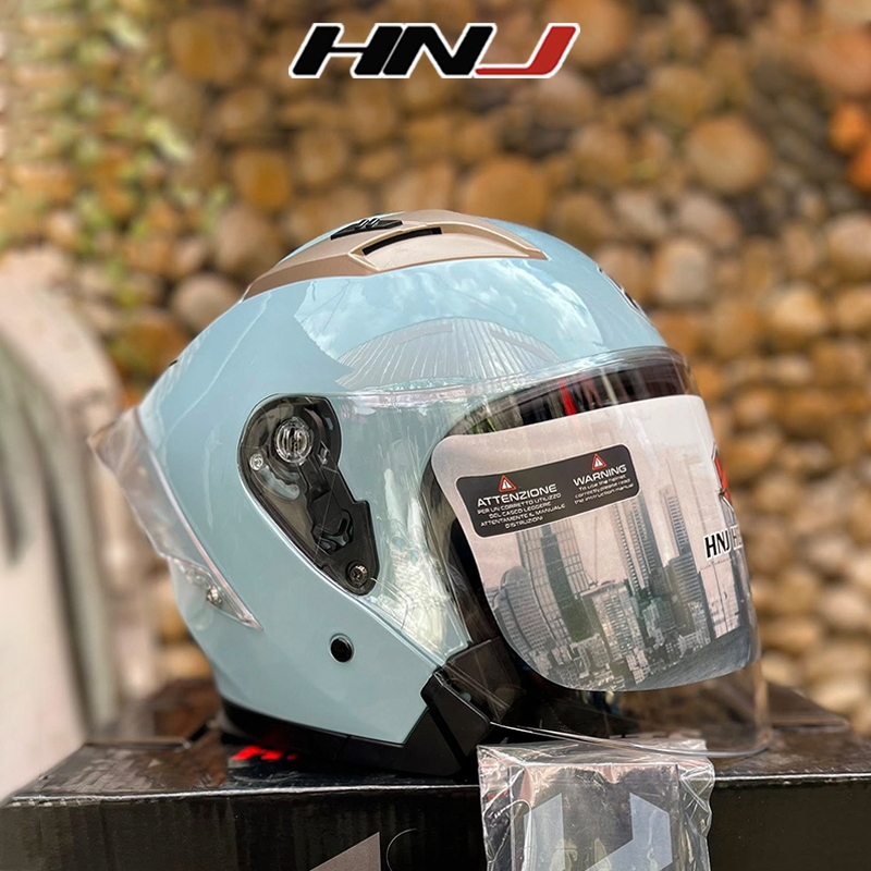 HNJ 916 Half Face Helmet Dual Visor For Motorcycle With ICC Sticker ...