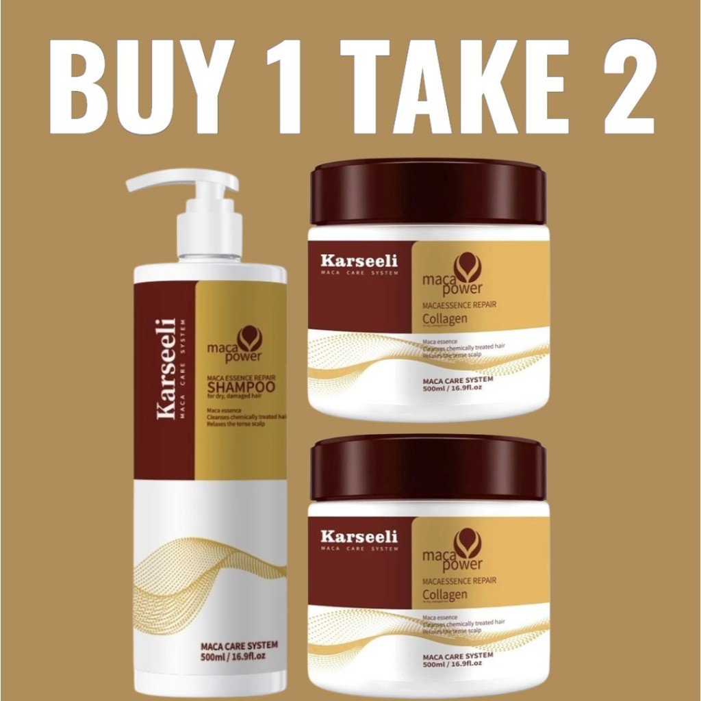 BUY 1 TAKE 2 KARSEELI MACA COLLAGEN 500ML SHAPOO AND HAIRMASK Super ...
