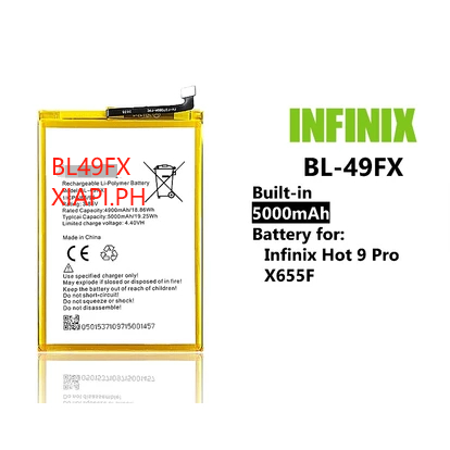 Battery BL-49FX Infinix X655F 5000mAh BL49FX Note 7 Lite 10 Lite Smart ...
