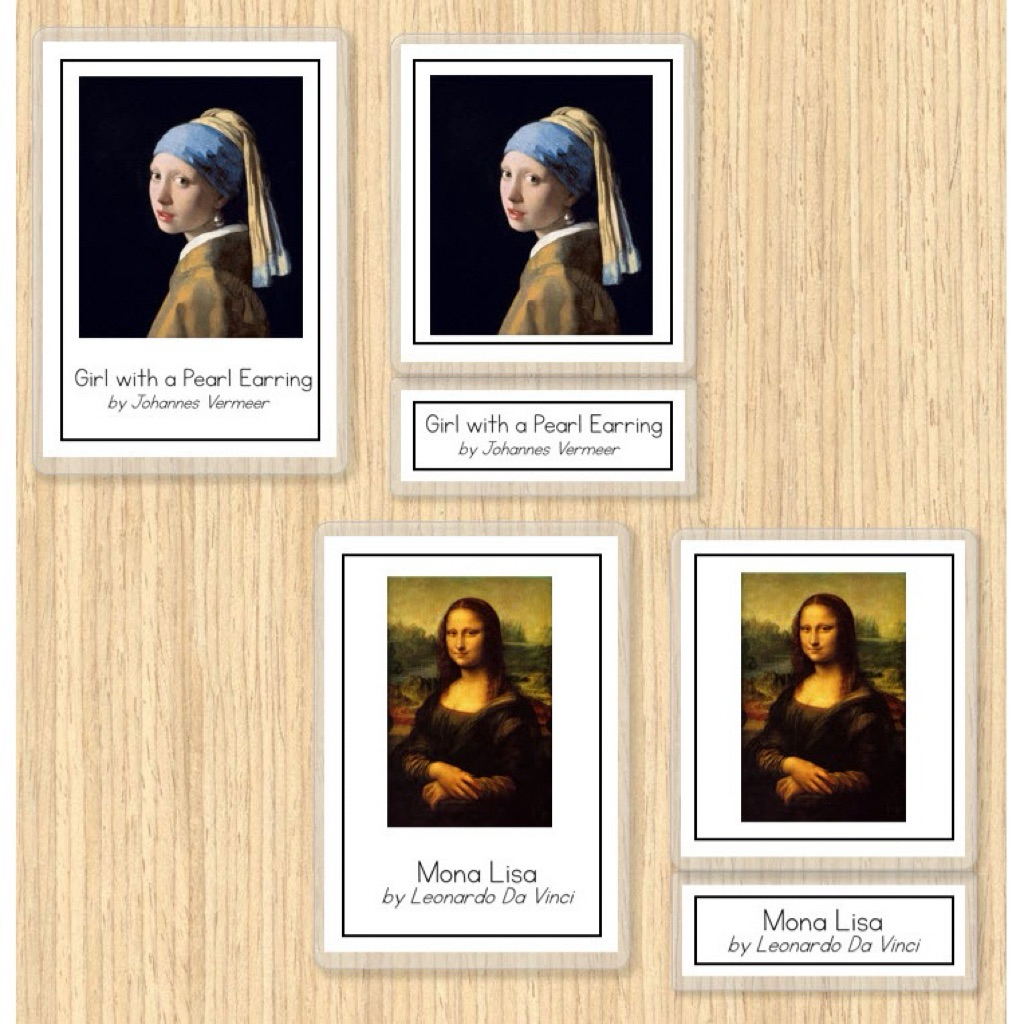 FAMOUS PAINTINGS - 20 paintings - Montessori Three-Part Cards ...
