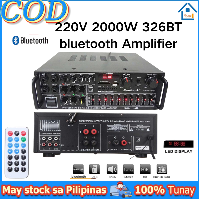 AV-MP326BT Bluetooth Amplifier - Power Input: DC 12V, AC 220 - 240V ...