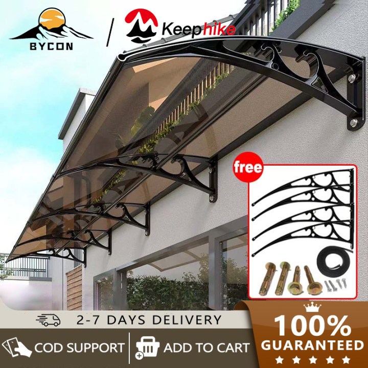 【Windproof LV.12】Awning Canopy with Bracket Canopy Roofing Waterproof ...