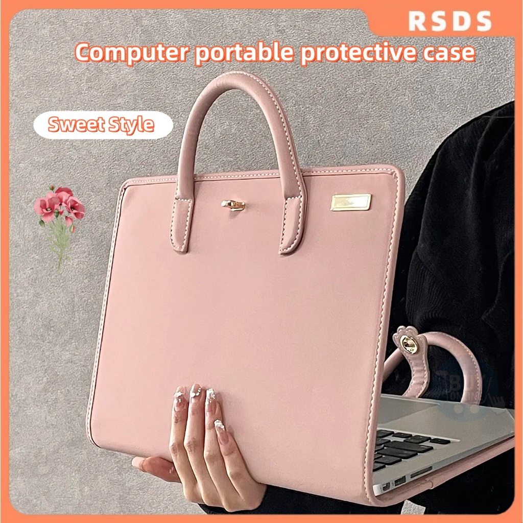 [HOT]Pink laptop case with stylish handle PU laptop protective cover ...