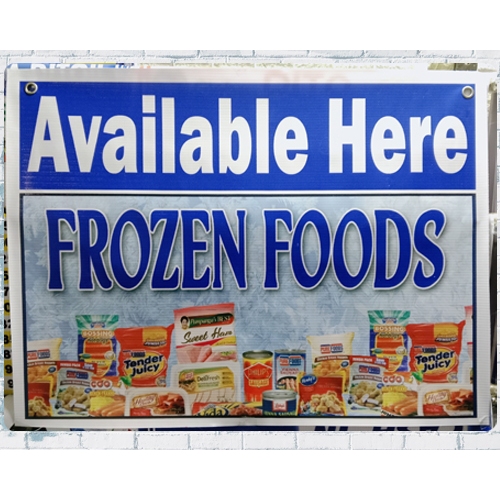 Frozen Food Tarpaulin Signage size 9x12, 12x18, 18x24, 36x24 inches ...