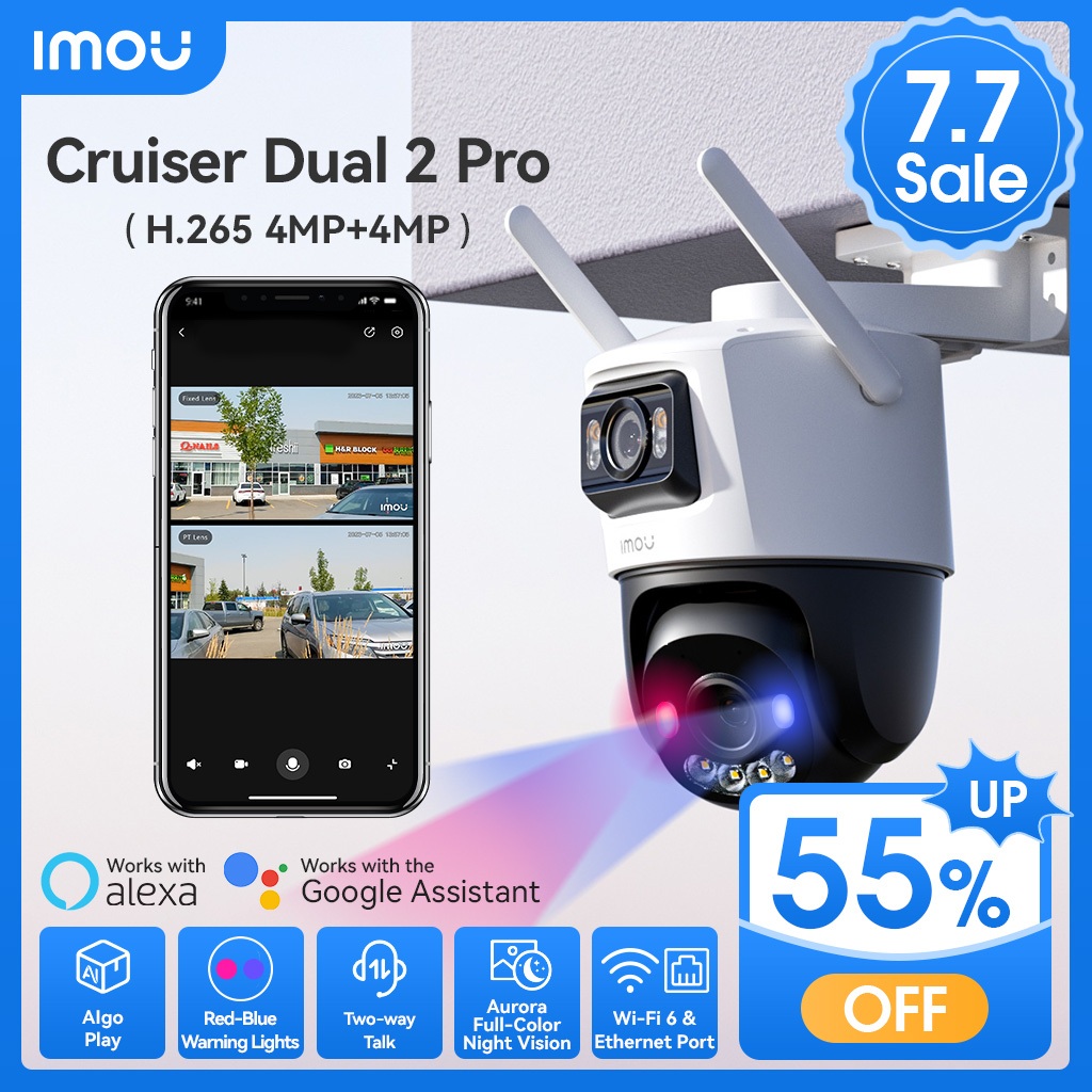 IMOU Cruiser Dual 2 Pro Dual Lens CCTV Security Cameras Outdoor WiFi ...