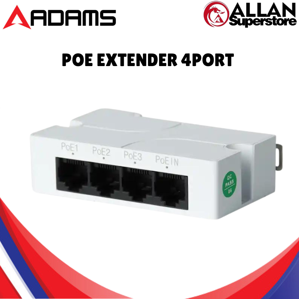 Adams Active 3+1 Port PoE Extender 10 100Mbps for POE SWITCH | POE ...