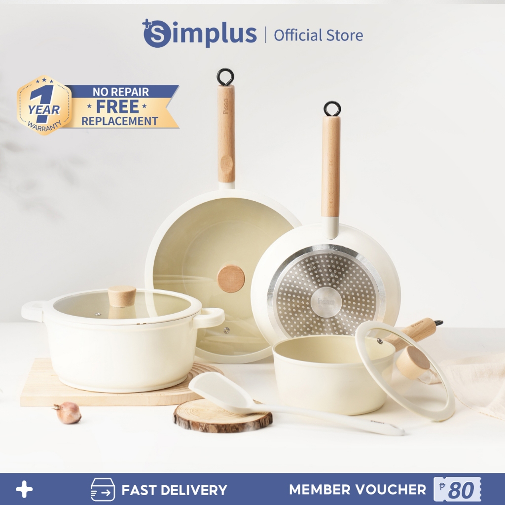 Simplus Nonstick 8pcs Cookware Set Suitable for All Stoves Saucepan+ ...