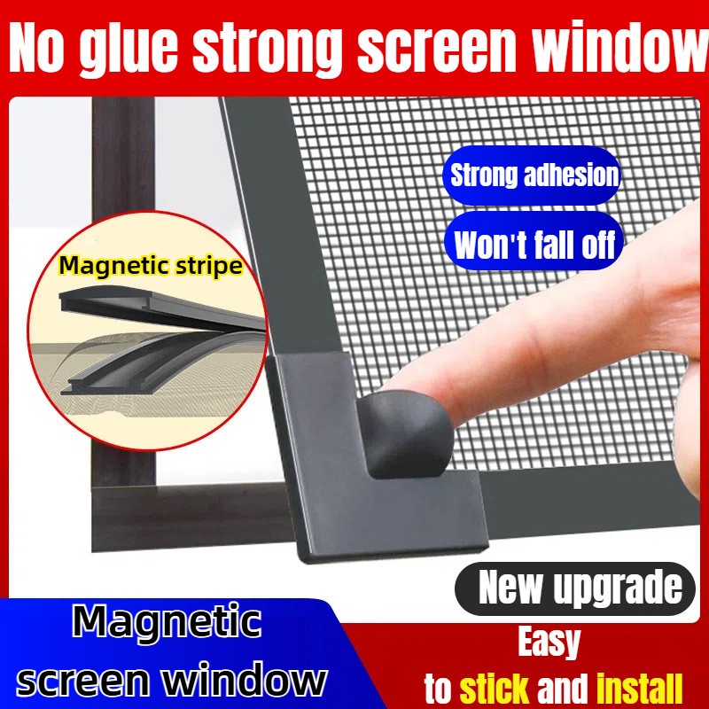 Magnetic Window Screen Adjustable DIY Window Net Screens Mesh Max 130 x ...