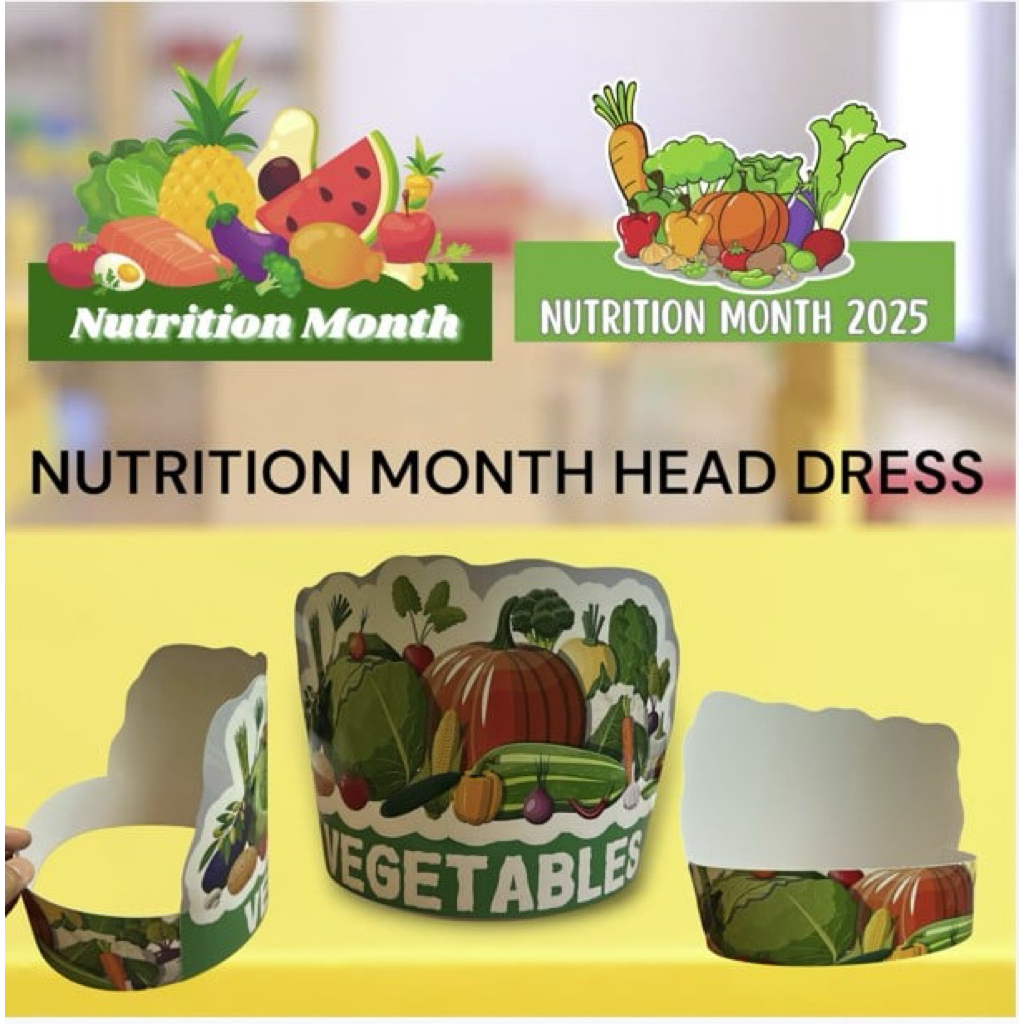 Laminated,Nutrition Month Head Dress/ Nutrition Month Hat Head Dress, laminated | Shopee Philippines