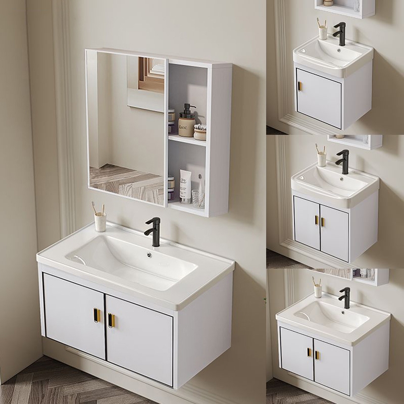 Lavatory Sink Set Aluminum Bathroom Cabinet Wall Vanity Bathroom Sink ...
