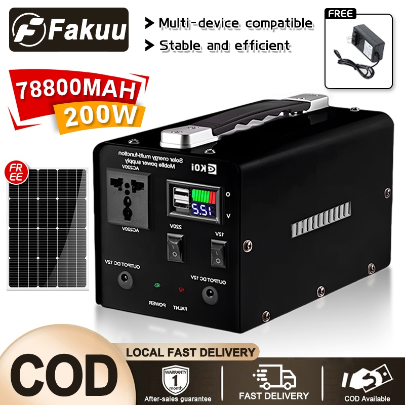 Portable Power Station 200W Laptop Power bank 220V 78800mAh Large ...