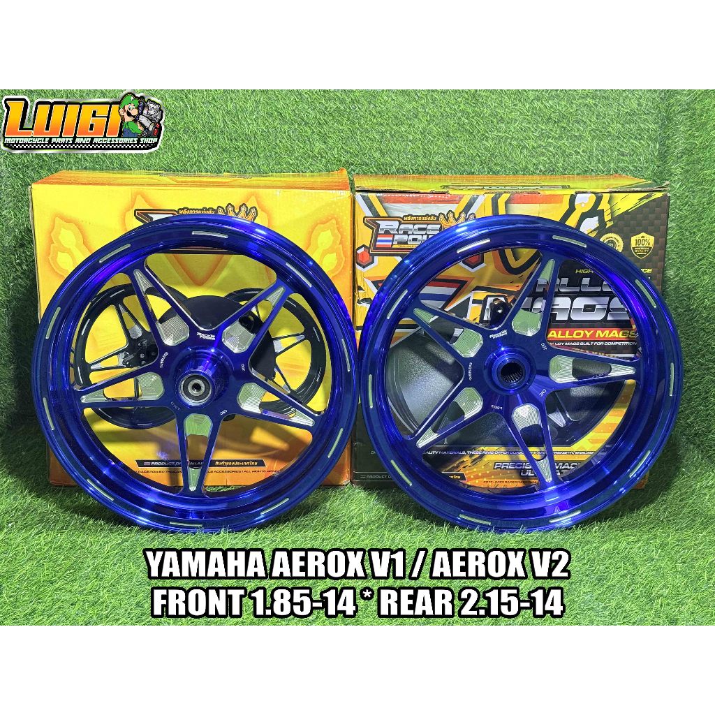 RACE POWER CNC MAGS 14s 5 SPOKES YAMAHA AEROX V1 / AEROX V2 (100% ...