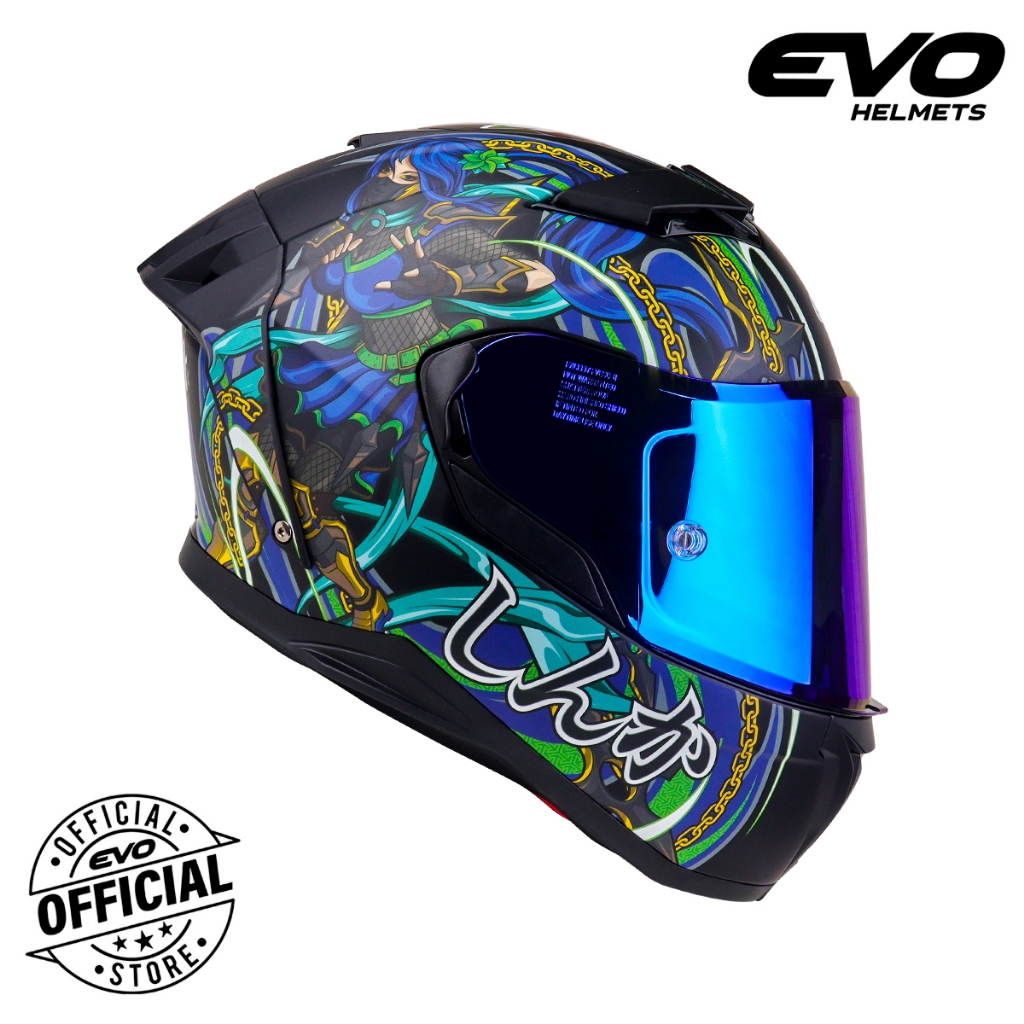 EVO XT-300 Sakura Full Face Dual Visor Helmet Motorcycle With Free ...