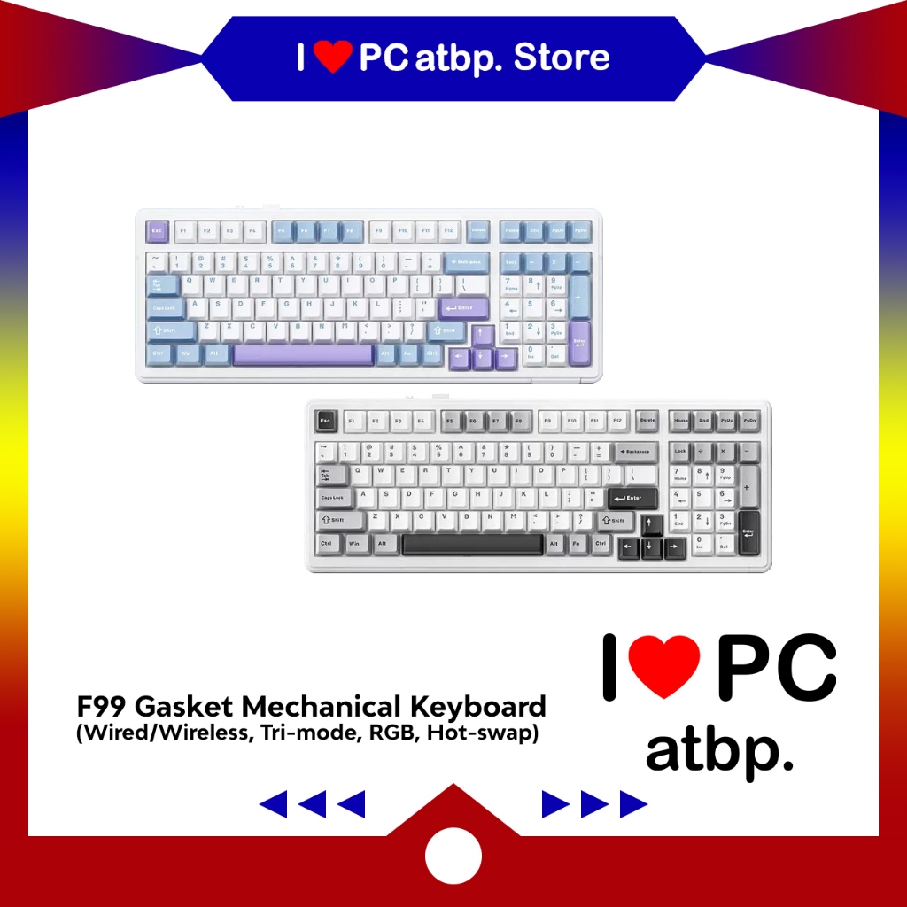 AULA F99 Gasket Mechanical Keyboard(Tri-mode, RGB Wired, Bluetooth/2.4G Wireless, Hot-swap ...