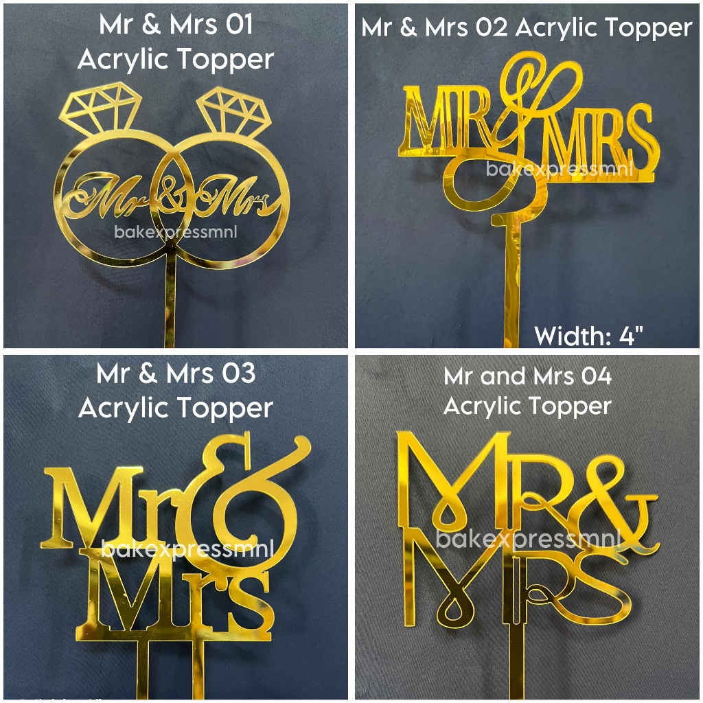 Mr & Mrs Acrylic Topper Mr Mrs Wedding Couple Bride Groom Toppers ...