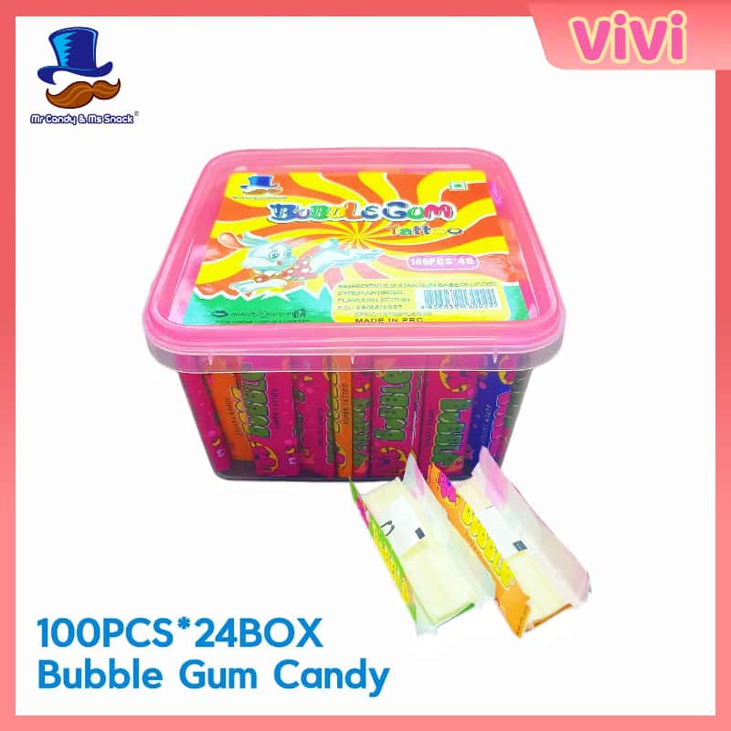 100Pcs*24BOX Bubble Gum Candy/Boxed Long Strip Chewing Gum/QQQ Bomb ...